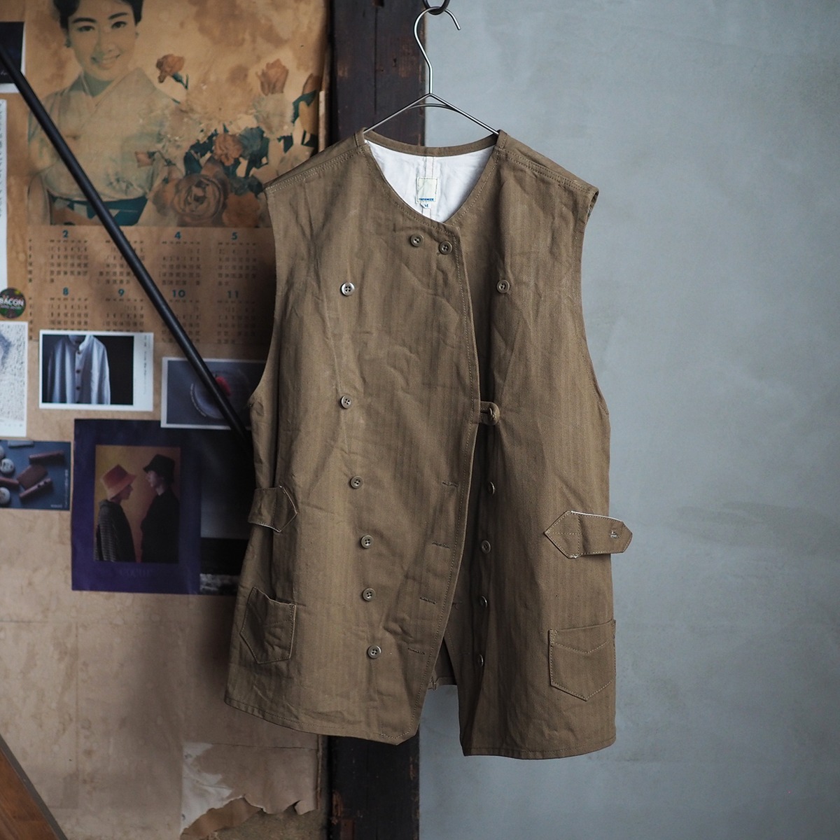 TATAMIZE・COOK VEST OLIVE | 洋服と工芸 omitsu