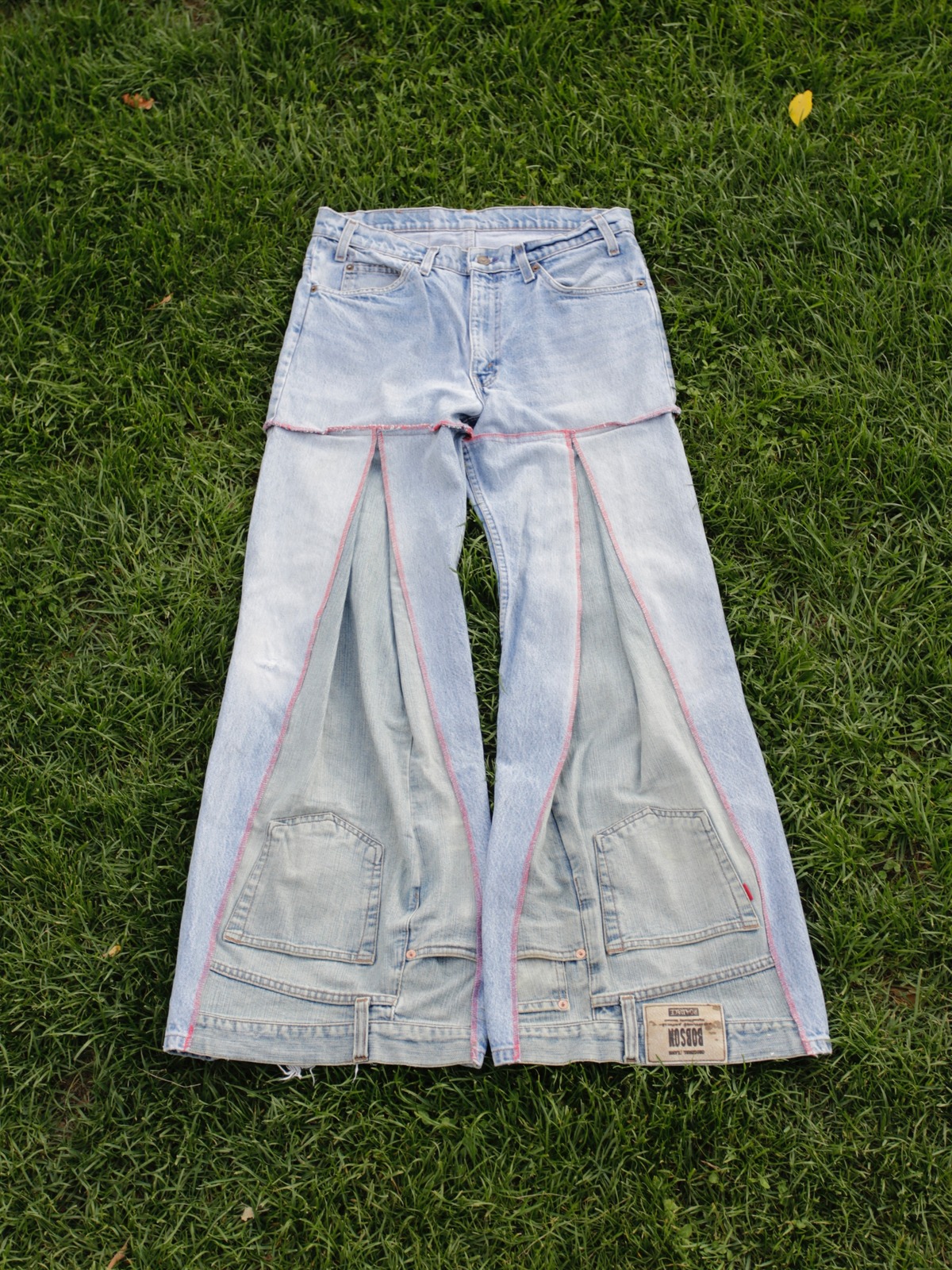 denim tuck wide pants | 『kick margin.』