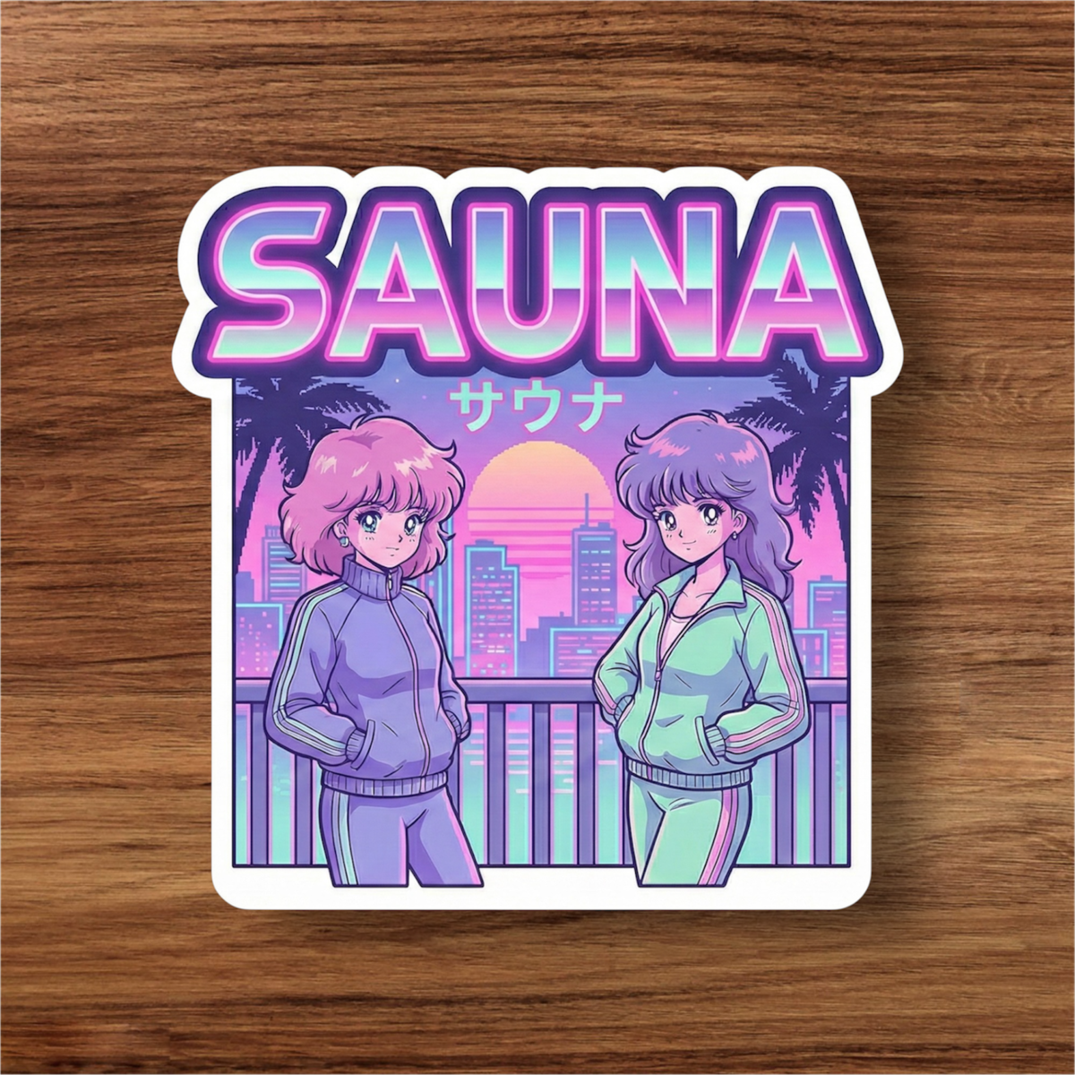 SAUNA sticker× 80sシティポップネオン | sdesign