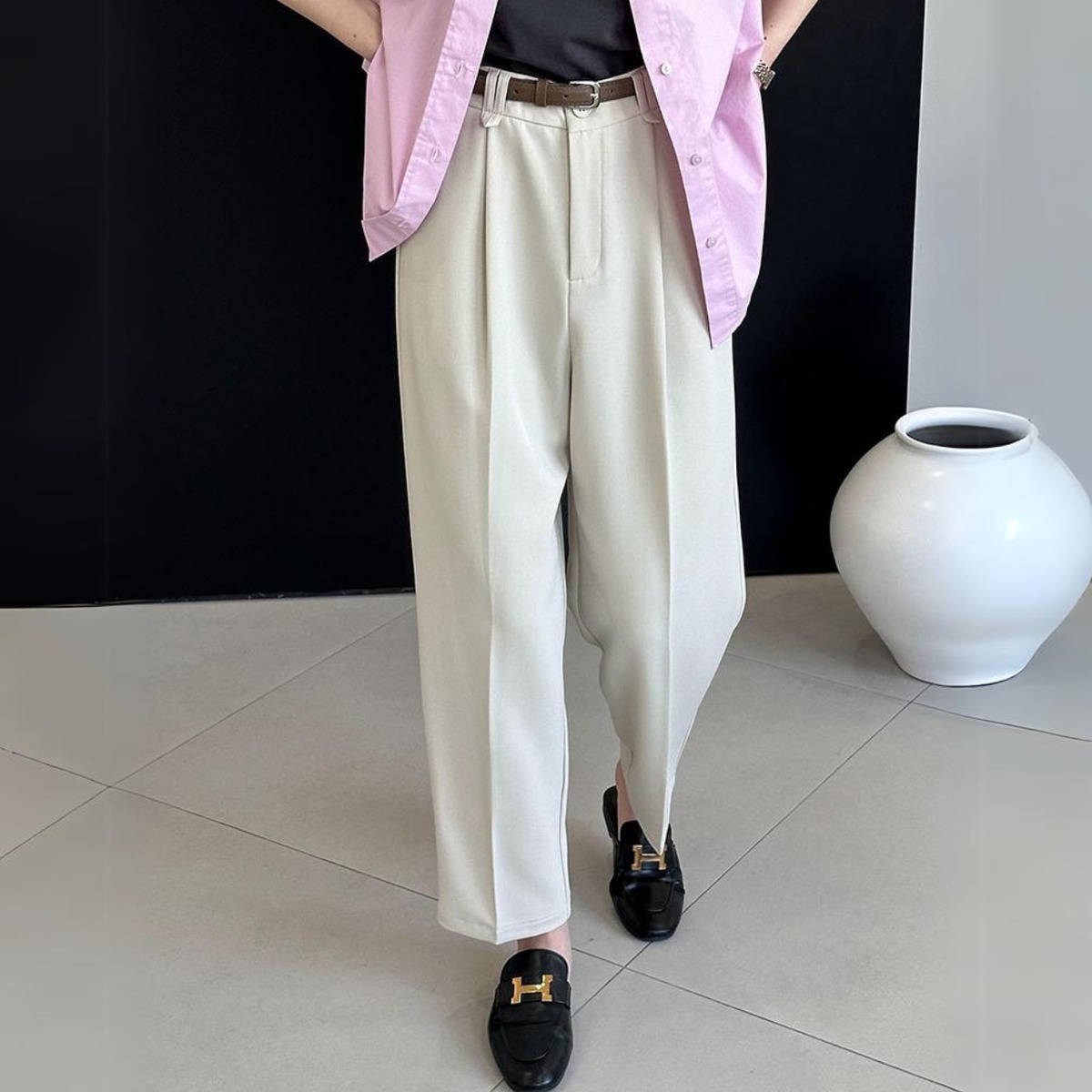 ハイウエストタックスラックスパンツ(4color) PT2649 | Porter-Bonheur