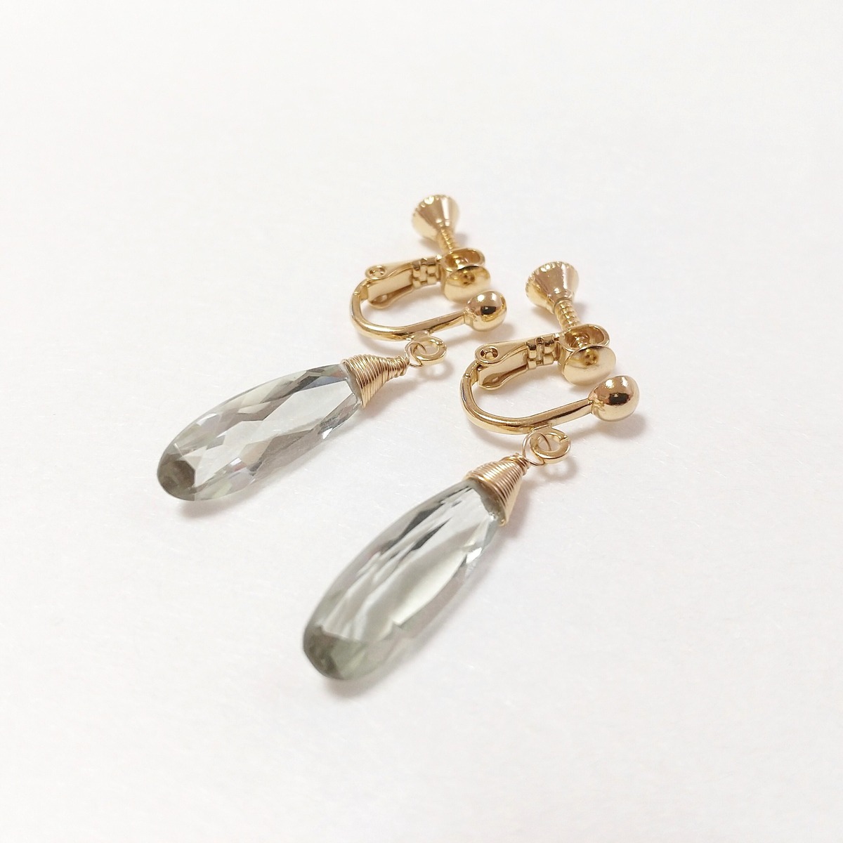 14kgfグリーンアメジストイヤリング | 楠 kusunoki