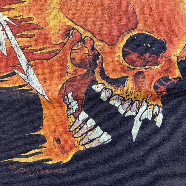 90s METALLICA PUSHEAD SIDE FLAME SKULL | 古着himekichi