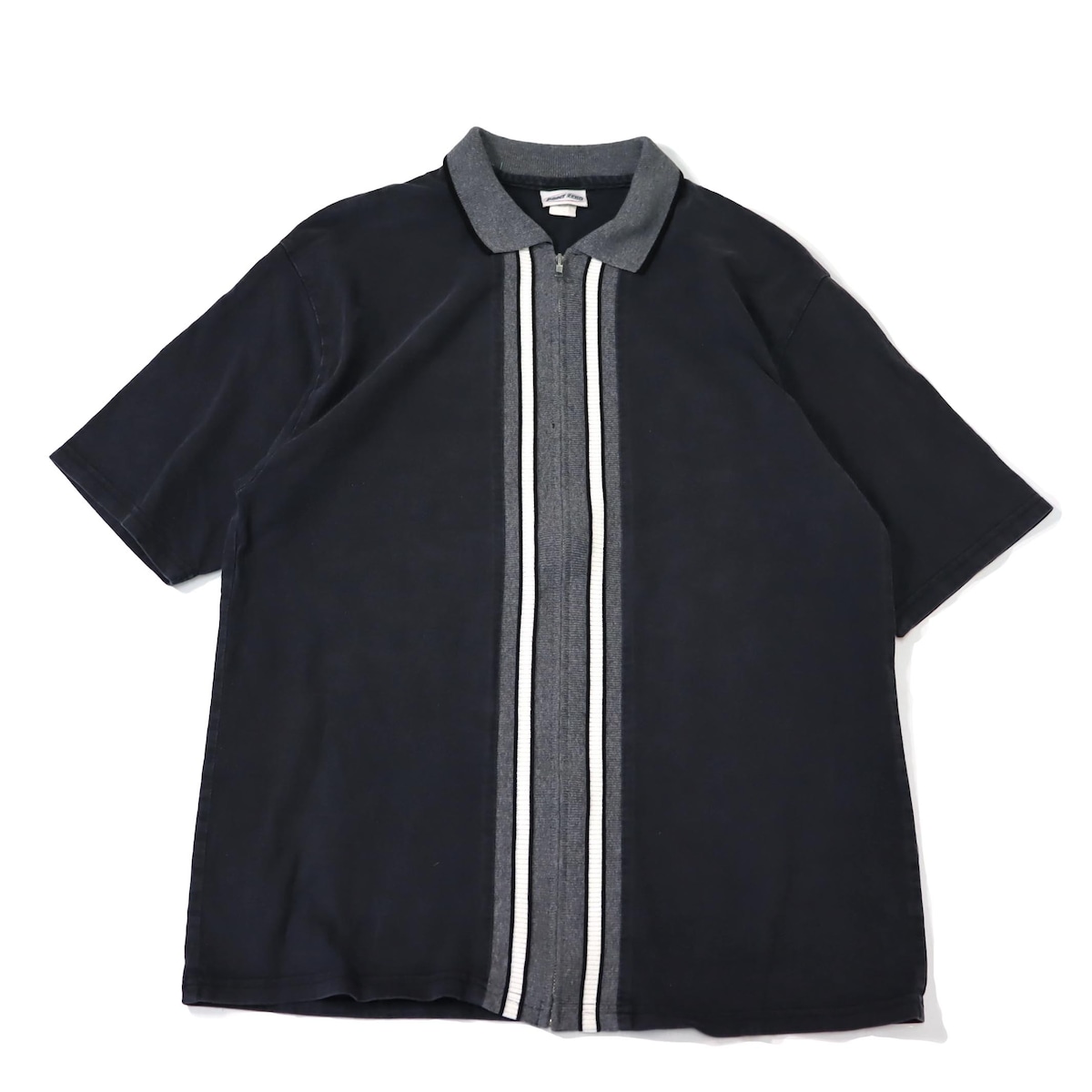[XL] 90's Point Zero Zipper S/S Pollo Collar Shirt | mongos