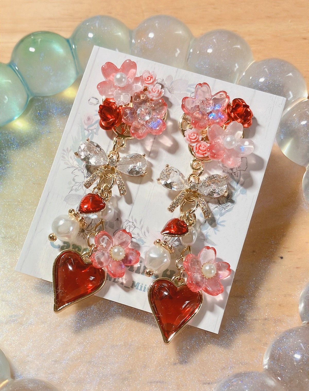 FlowerGarden RED ピアス | ♡CANDY＊MiiCHAN♡