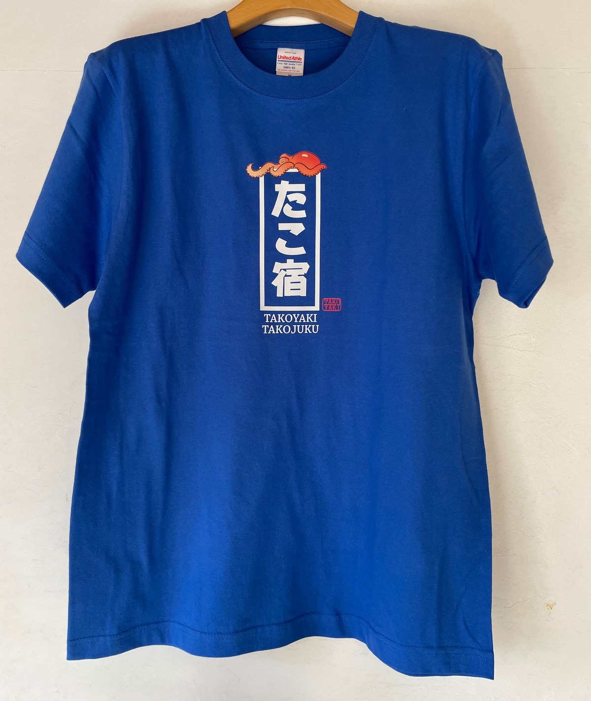 たこ宿 Tシャツ 青 片面印刷 Tako Shuku T-shirts Blue Single-sided printing | octopon