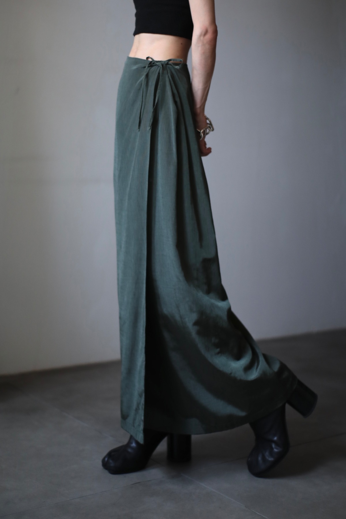 1990s nylon rap design long skirt | oo vintage