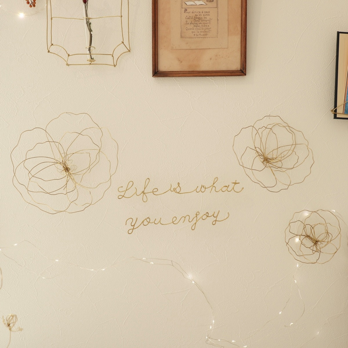 真鍮〜立体のお花 ことば | nonca-wireart