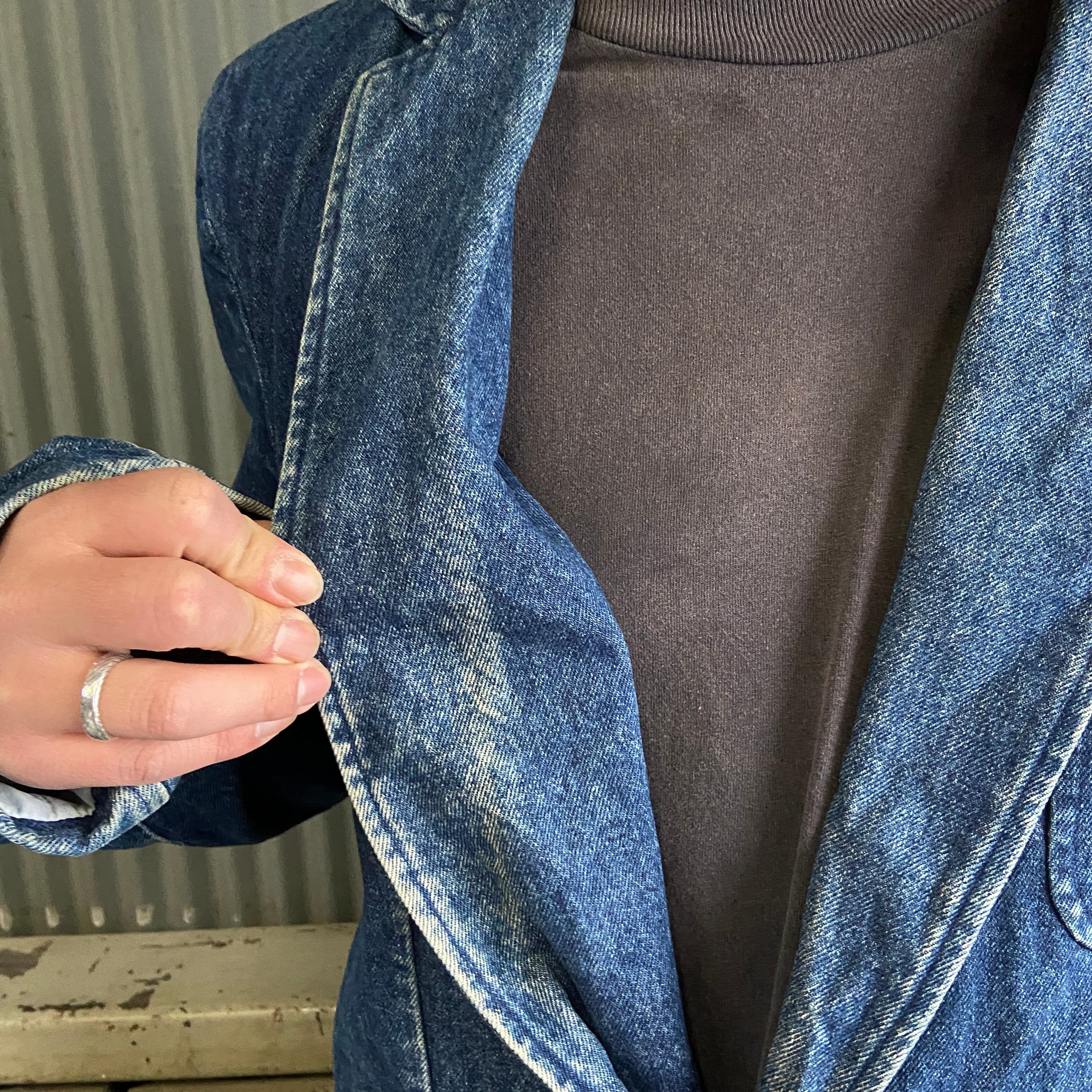 80〜90年代 James River Traders デニム テーラードジャケット メンズL相当 古着 デニムジャケット 80S 90S ...