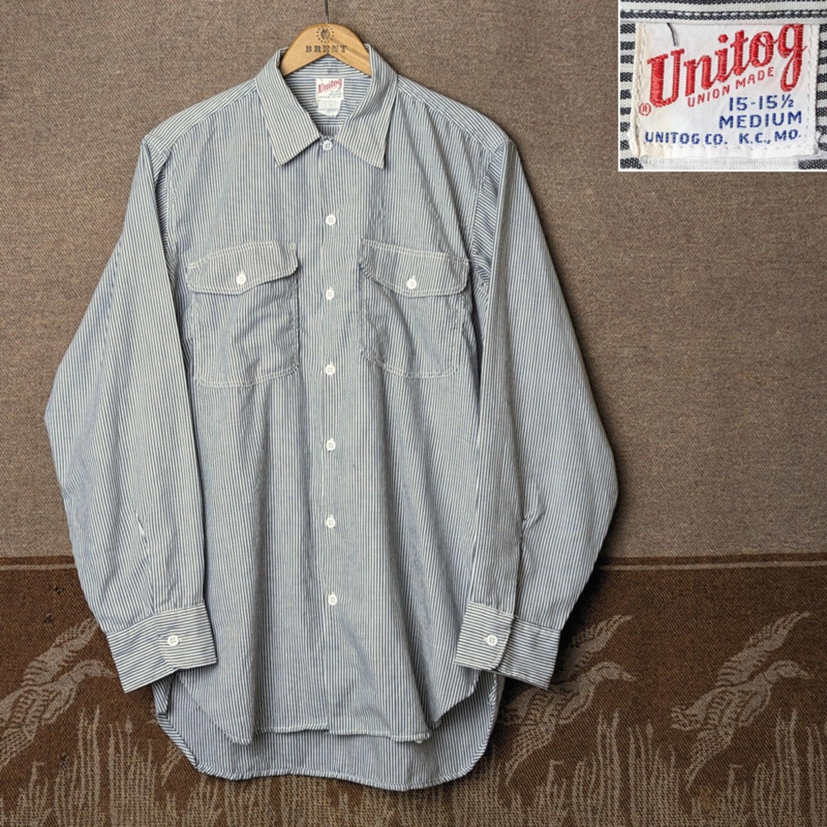 60s Unitog Stripe Work Shirt (15-15 1/2) ESSO Uniform | Wonder Wear ...