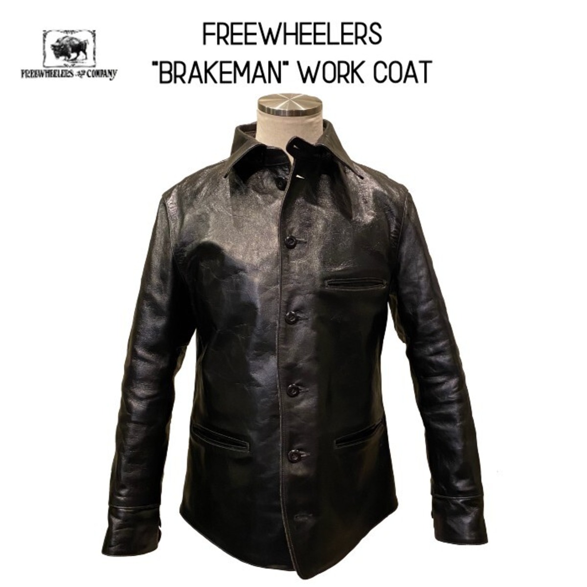 “BRAKEMAN” WORK COAT / RUDE BLACK / FREEWHEELERS フリーホイーラーズ / HORSE HIDE ...