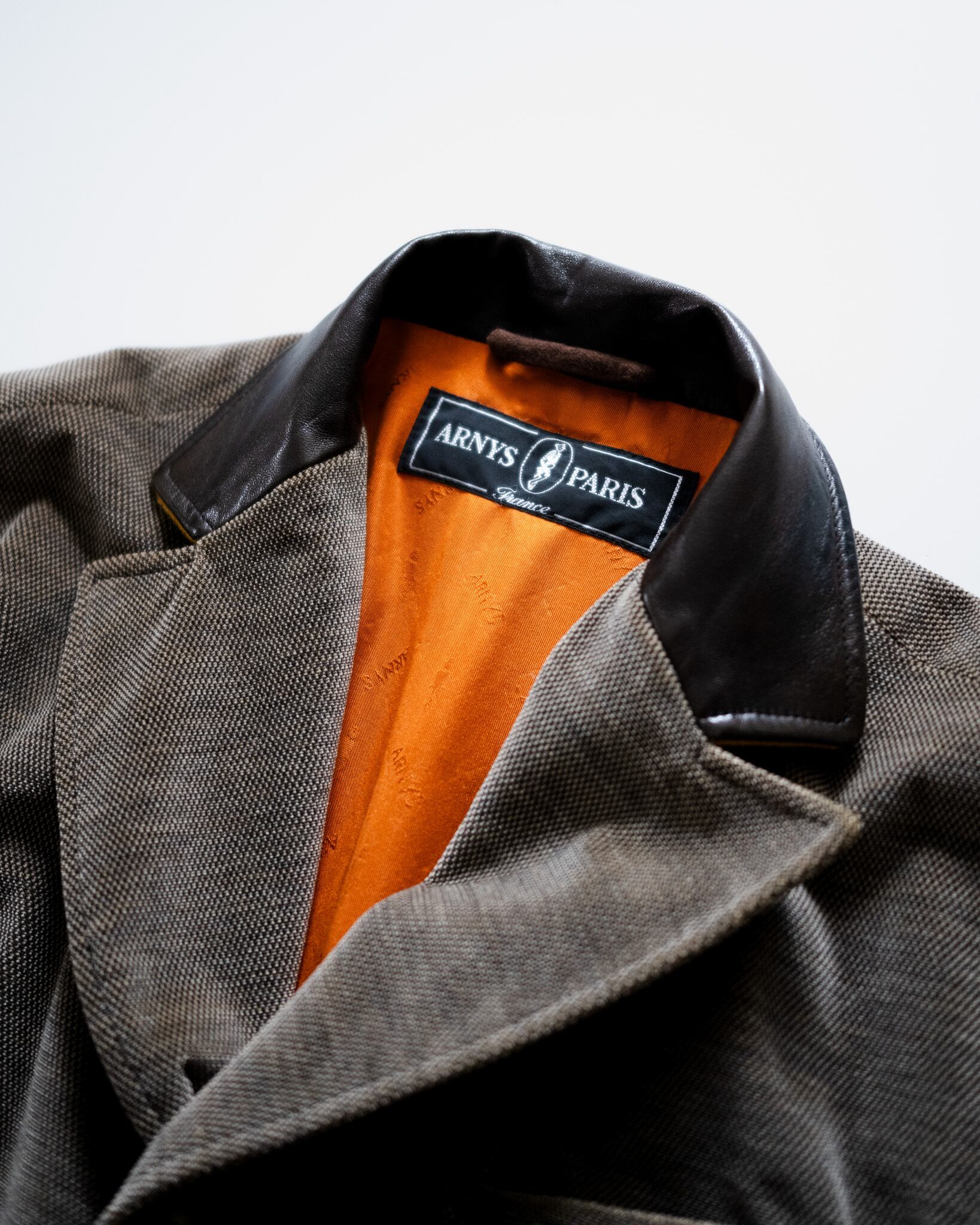 [00's] "ARNYS PARIS" Leather detailing Velour 4 button Jacket ...