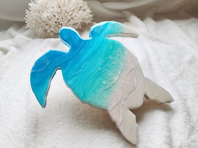 330.オーシャンレジンアート ホヌ正面 小 | Leaf Edgez