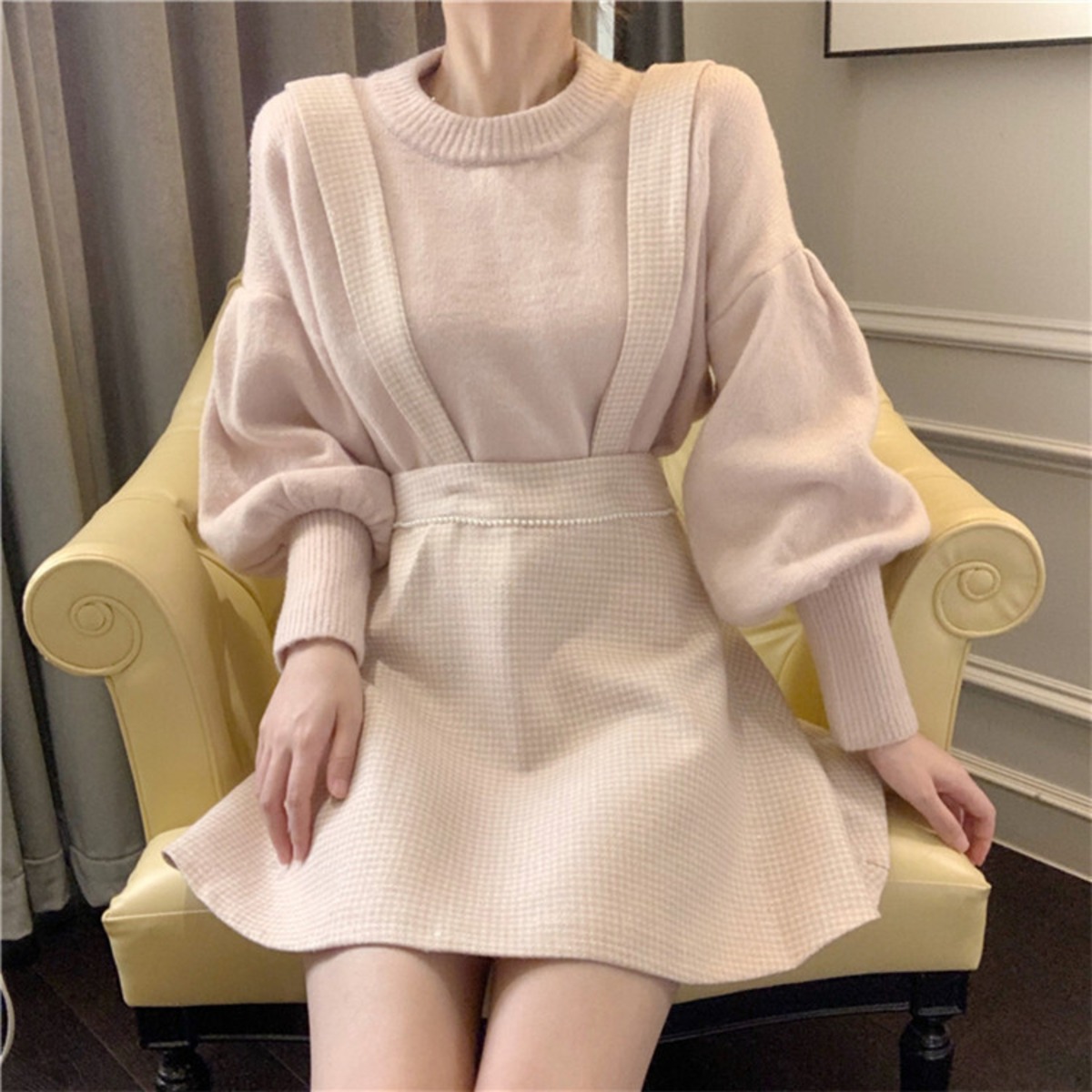 【トップス】セーター パフスリーブ 減齢 百掛け sweet系 | ayawan