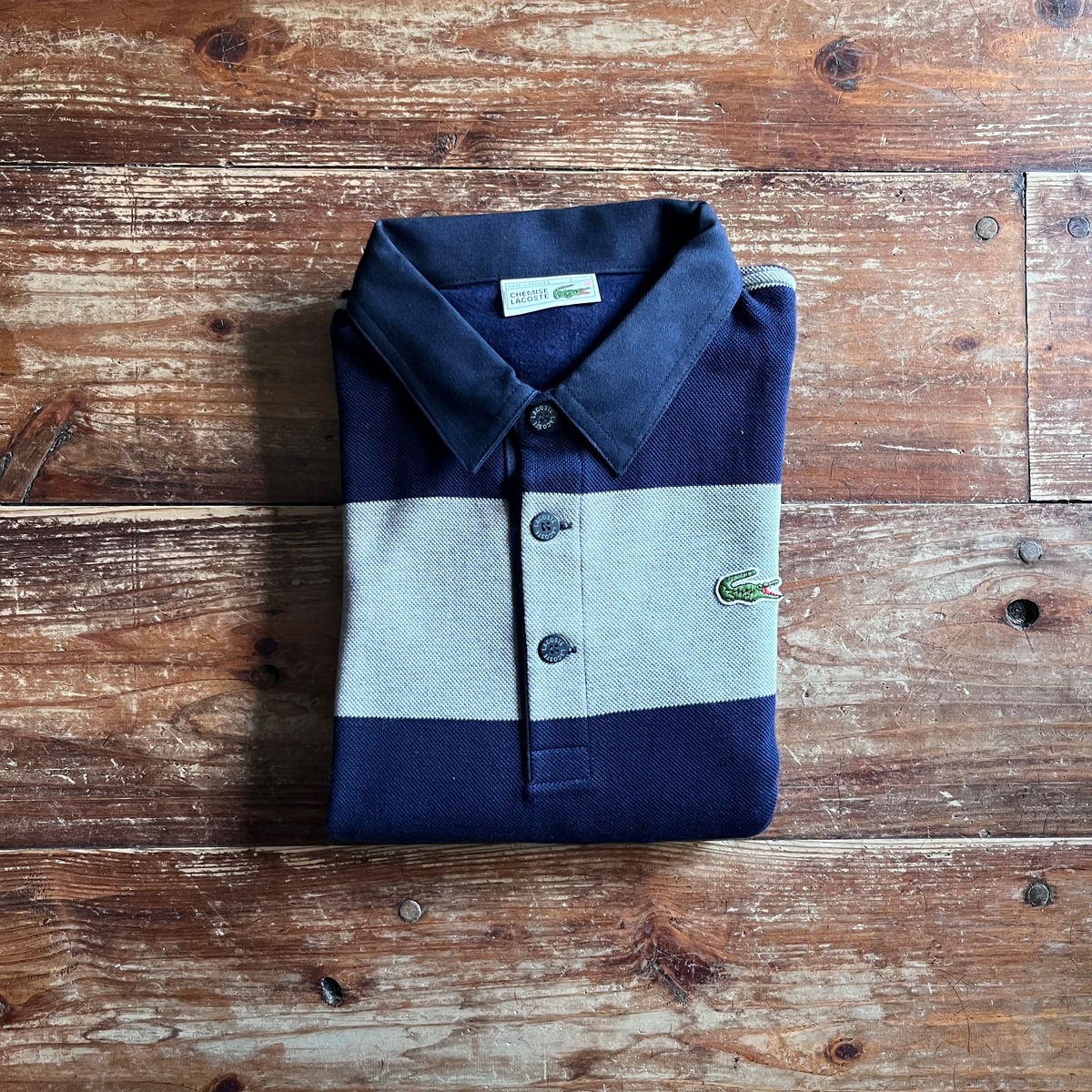 1980's "Chemise Lacoste" Striped Rugby Polo shirt Made in France/4 ...