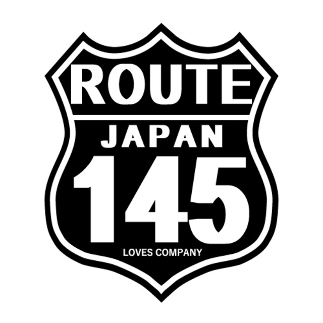 国道標識USタイプ（ROUTE）ステッカー 145号線（ブラック） | LOVES COMPANY SHOP