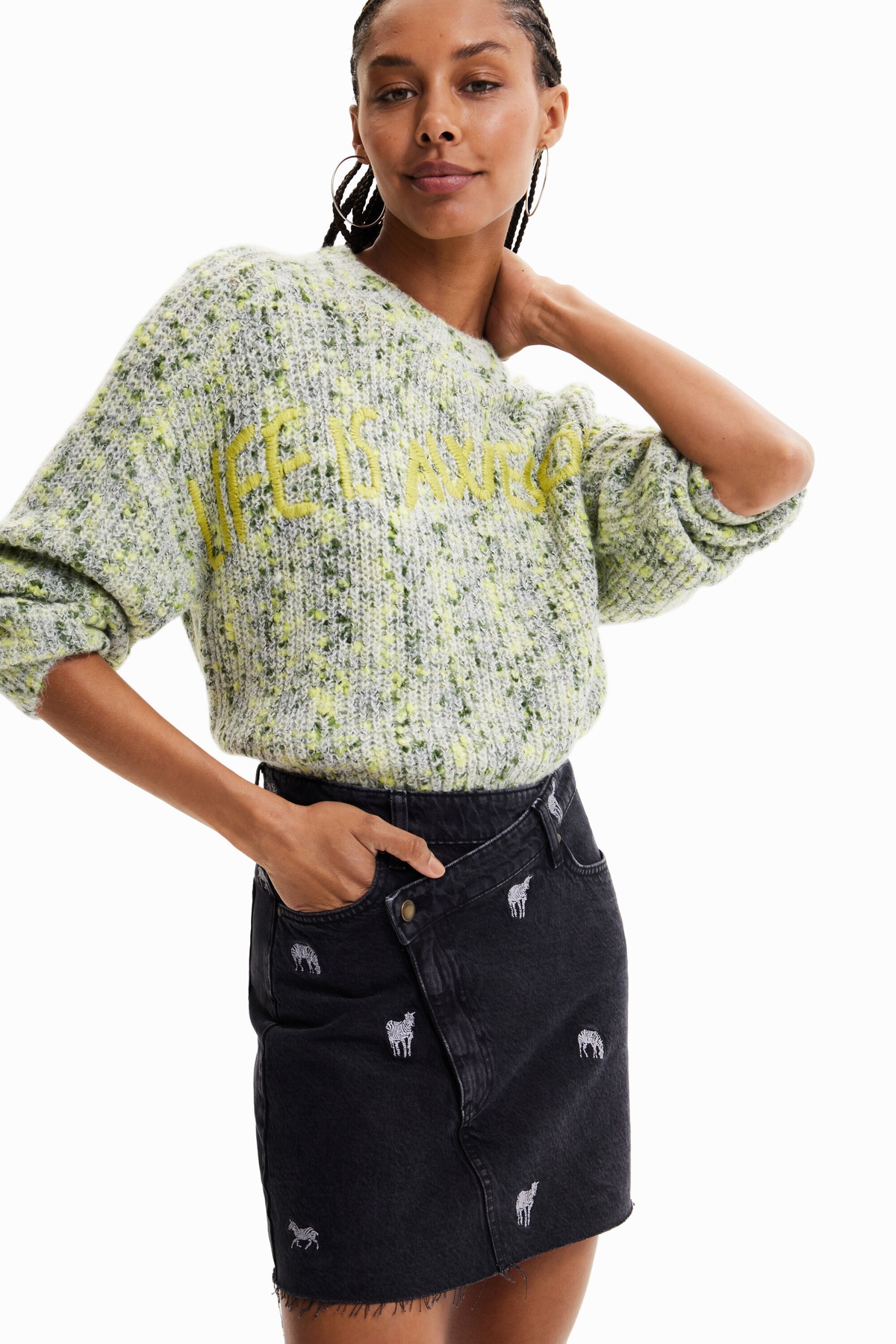 ゼブラ デニムミニスカート【Desigual】 | Devil Deva