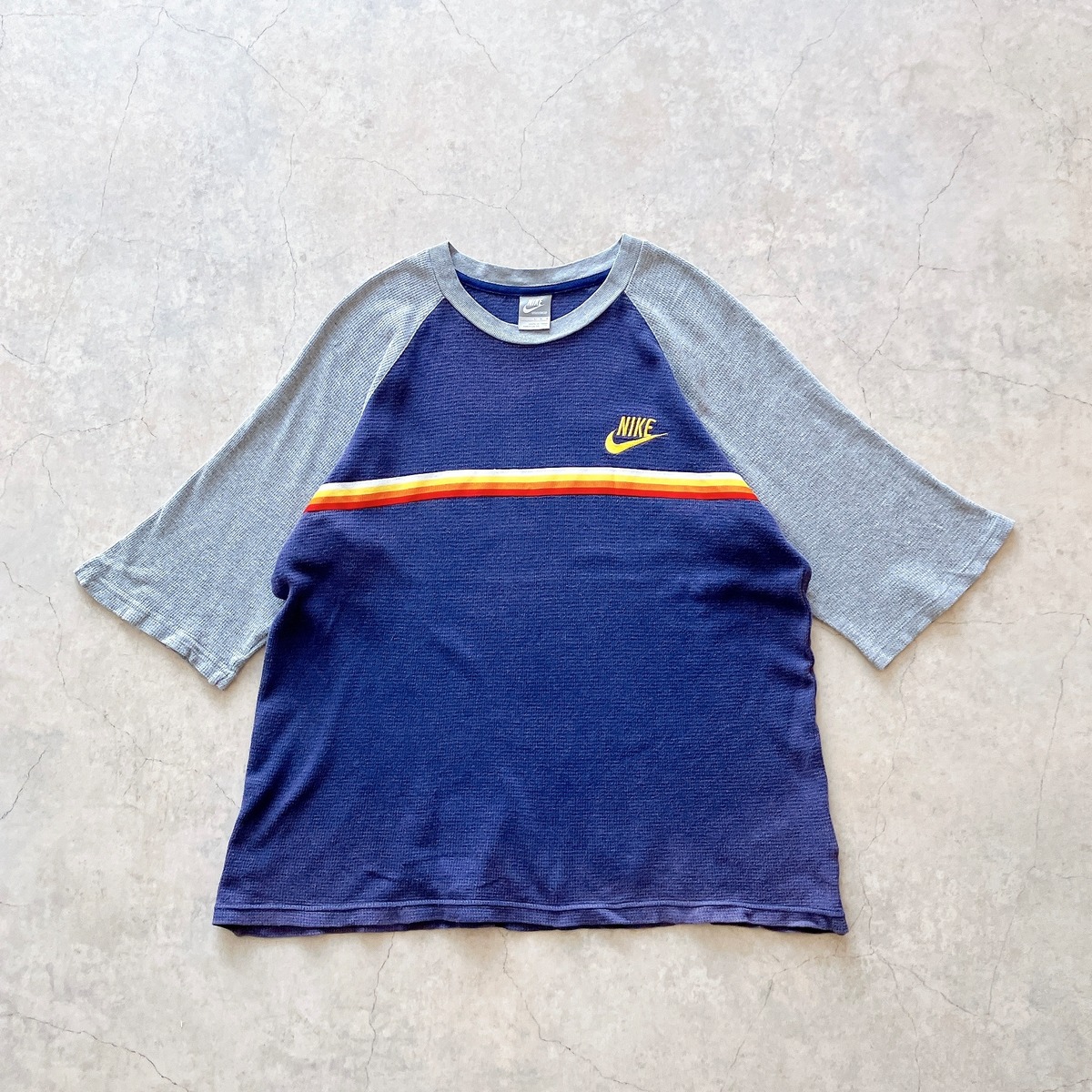 00s NIKE Raglan Thermal Half Length Tee / ナイキ サーマル ラグラン 5部丈 Tシャツ ...
