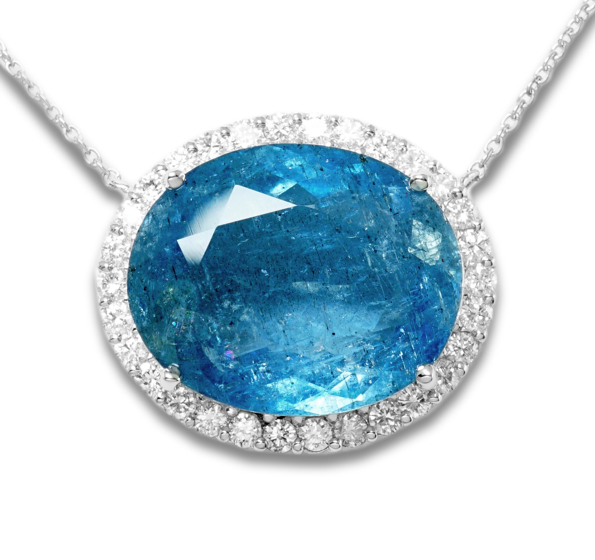 LIVE前事前公開 天然アクアマリン サンタマリア 8.42ct ダイヤモンド 0.48ct Pt900 ネックレス | Liberi jewelry