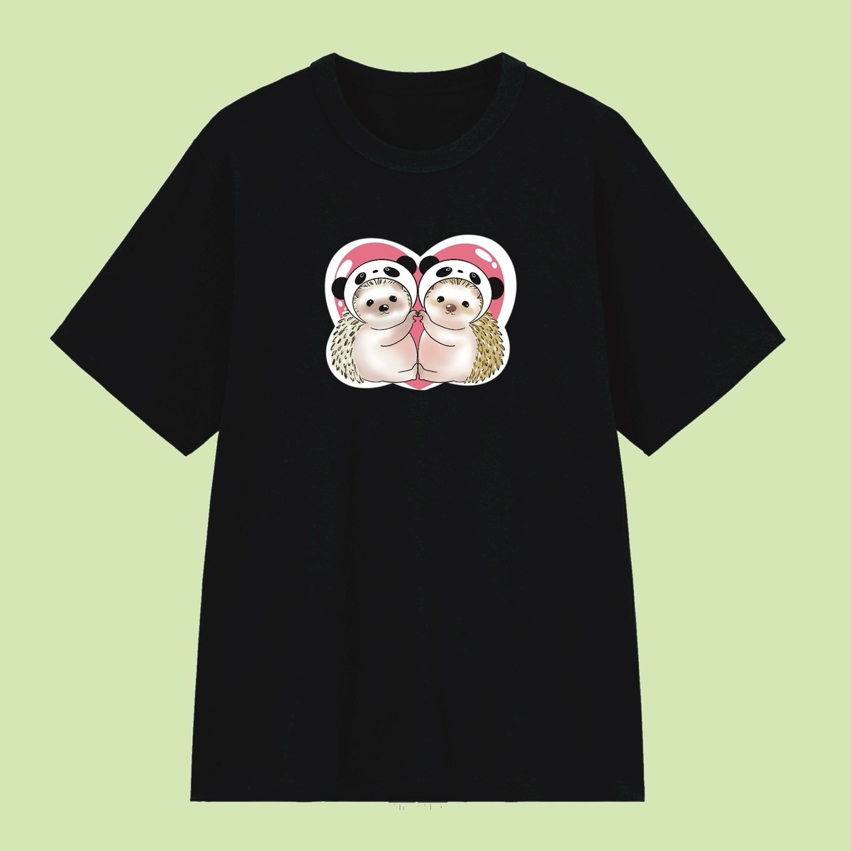 Panda hedgehog T-shirt(Aタイプ) | a.rueru