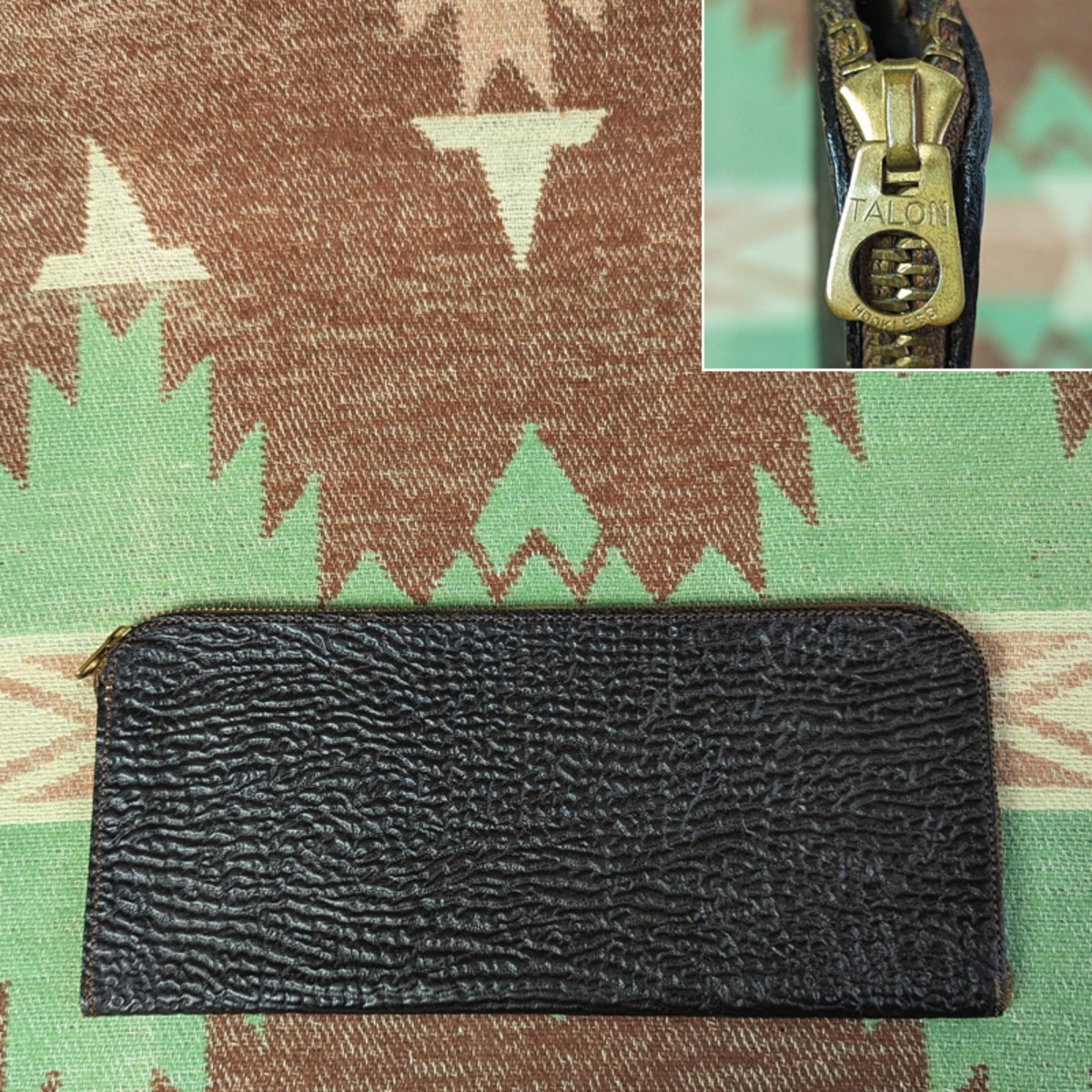 30s Brown Leather Case w/HOOKLESS TALON Zipper | Wonder Wear ヴィンテージ古着 ...