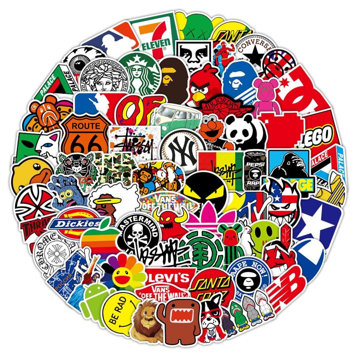Nessisland ステッカーセット おしゃれ 人気 ブランド Logo ファッションブランド シール ステッカー 防水 おしゃれ 100枚 ...