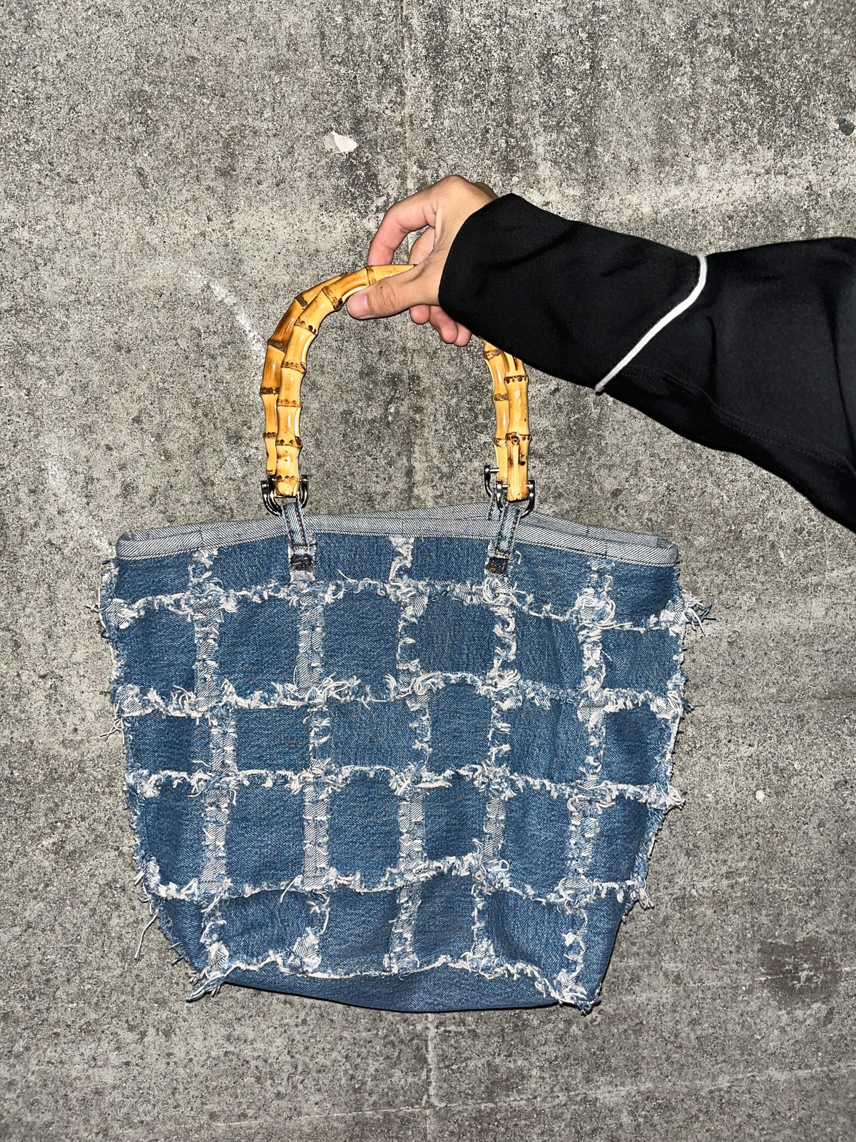 BAMBOO DENIM HAND BAG | SHOHAKU