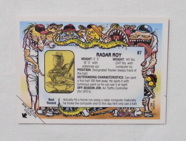 【NO.87-A RADAR ROY [BASEBALLS GREATEST GROSS OUTS STICKERS & BUBBLE GUM ...