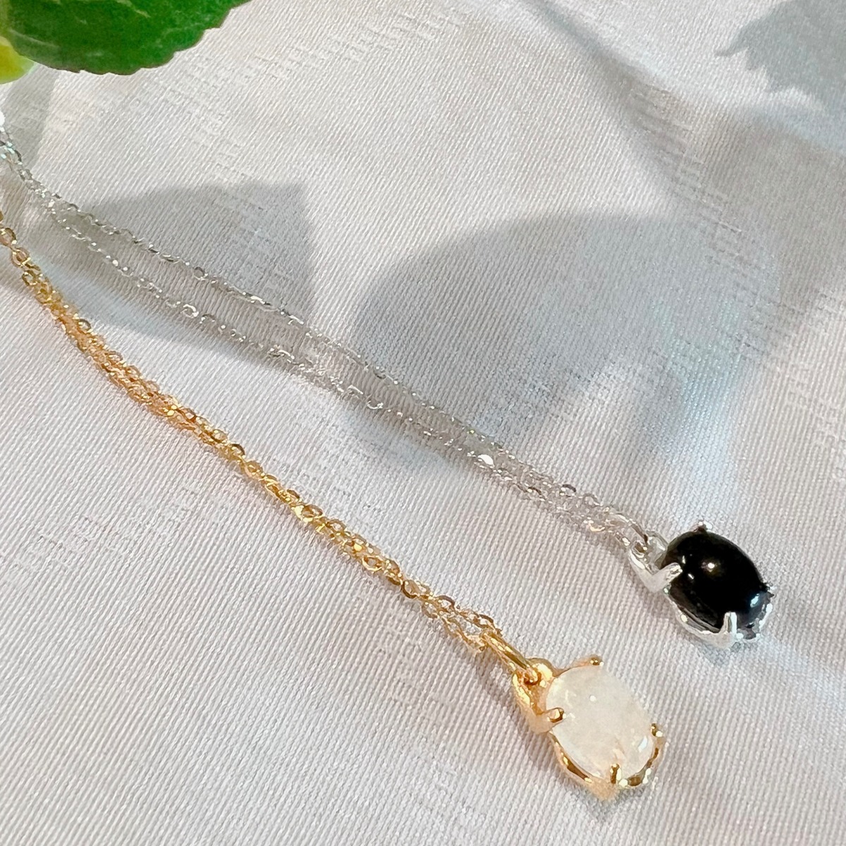 silver925 天然石 シンプル ワンポイント ロングネックレス | UZU