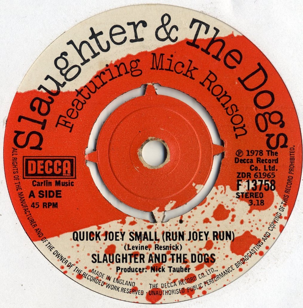 SLAUGHTER AND THE DOGS - Quick Joey Small 7" | urban enemy