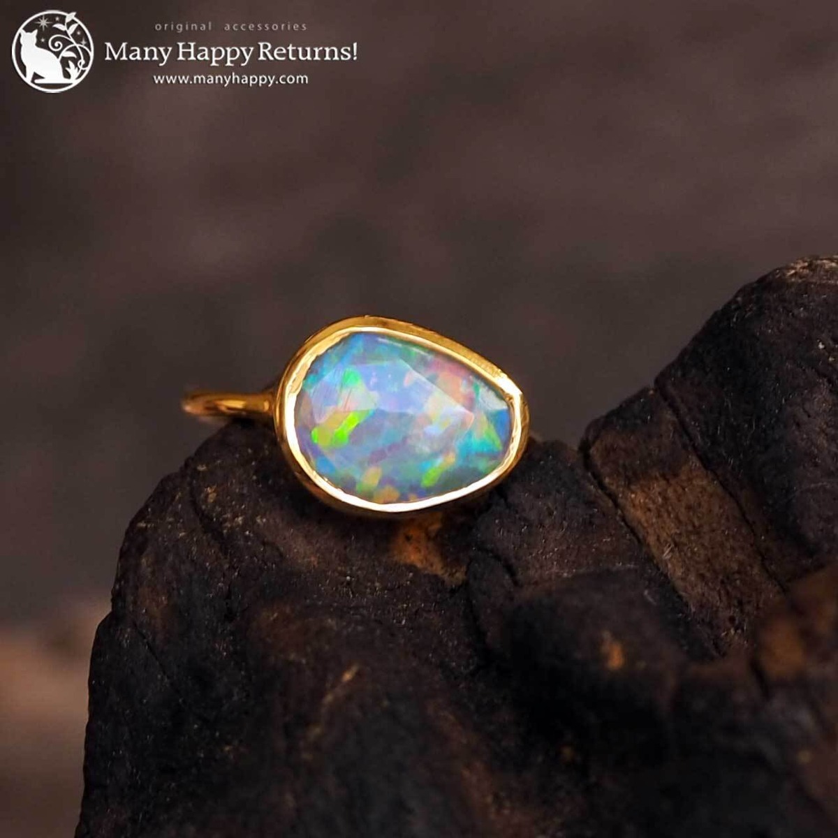 r-967 エチオピアプレシャスオパール☆K14GPリング*10.5号 | Many Happy Returns!