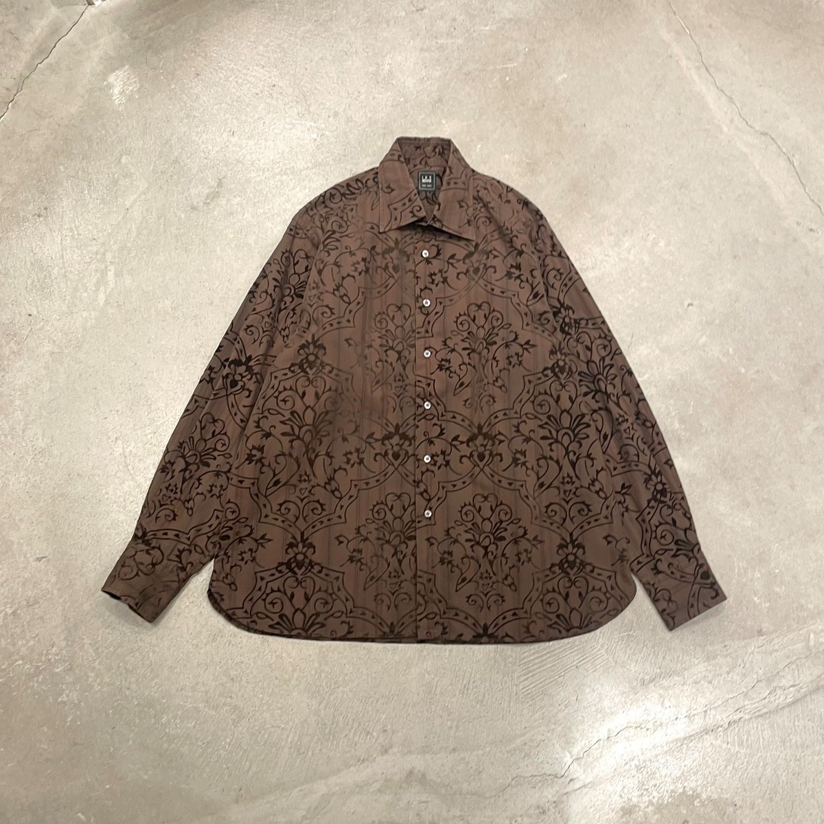 “IKE BEHAR” Flocky Damask Pattern Shirt | RENGA CLOTHING STORE