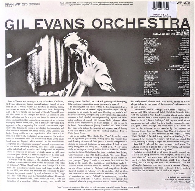 The Gil Evans ギル・エヴァンス Orchestra Featuring Johnny Coles - Great Jazz ...