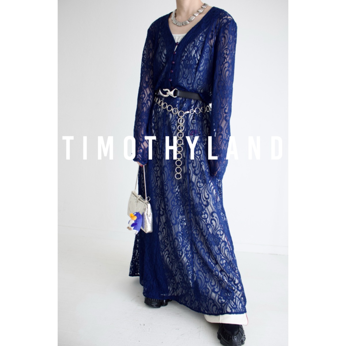 Navy Long lace dress | Timothy Land