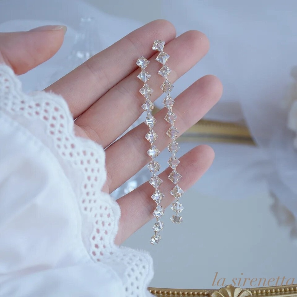 pre order ＊ water drop long pierce*14kgf | lasirenetta