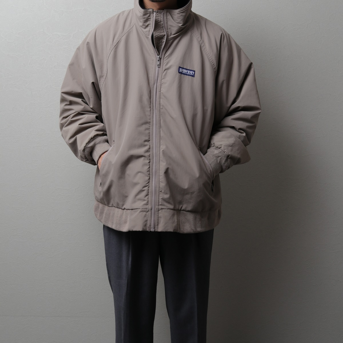 1990's LANDS' END Nylon Shell Jacket "fleece lining" 323195 | ulc ...