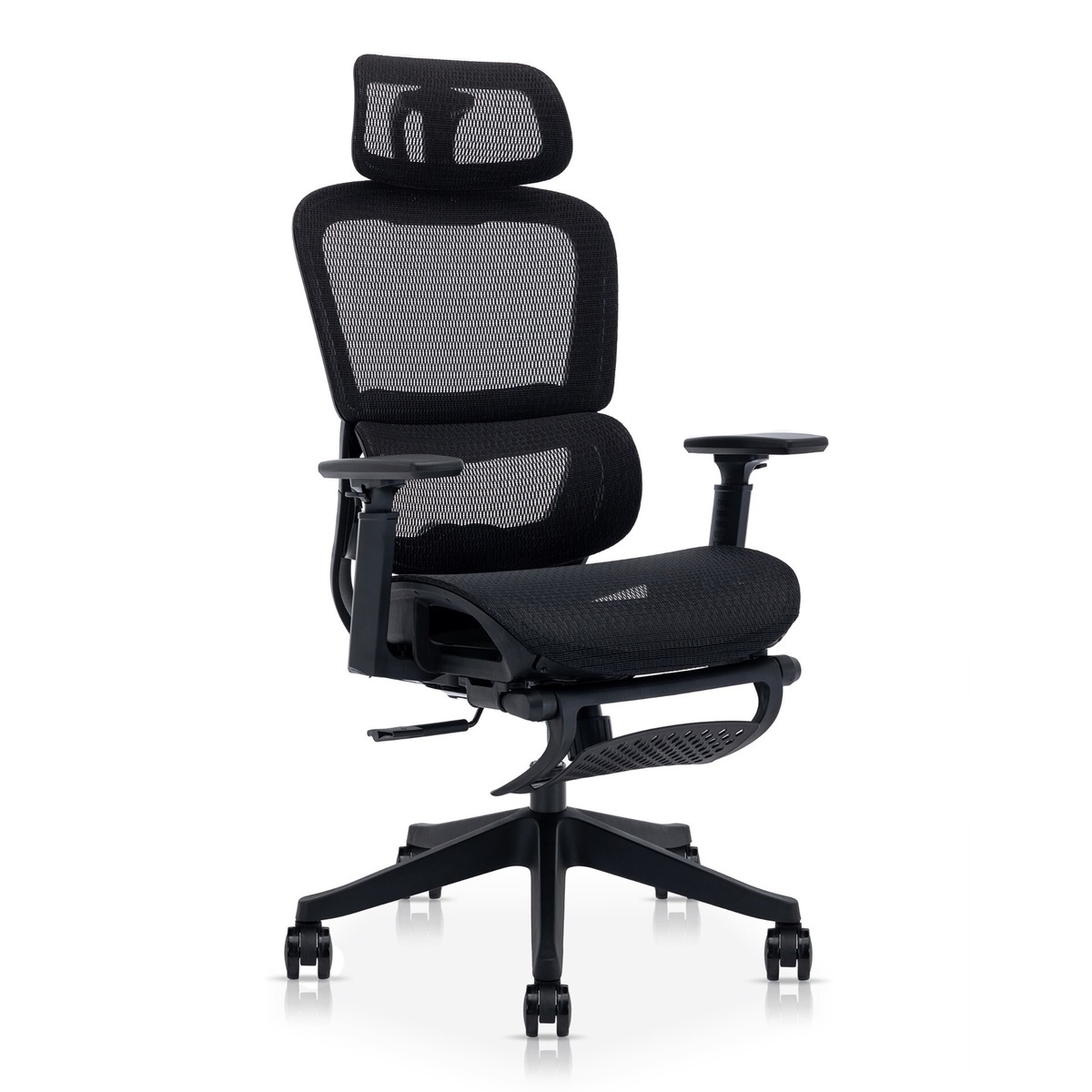 SYALEN オフィスチェア メッシュ 椅子 チェア キャスター ロッキング リクライニング ハイバック ランバーサポート 人間工学 ブラック ...