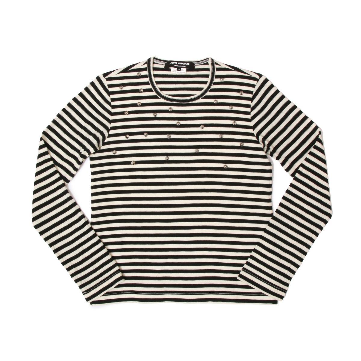 JUNYAWATANABE COMMEdesGARCONS StudsBorderWoolKnitTop | DAMMIT