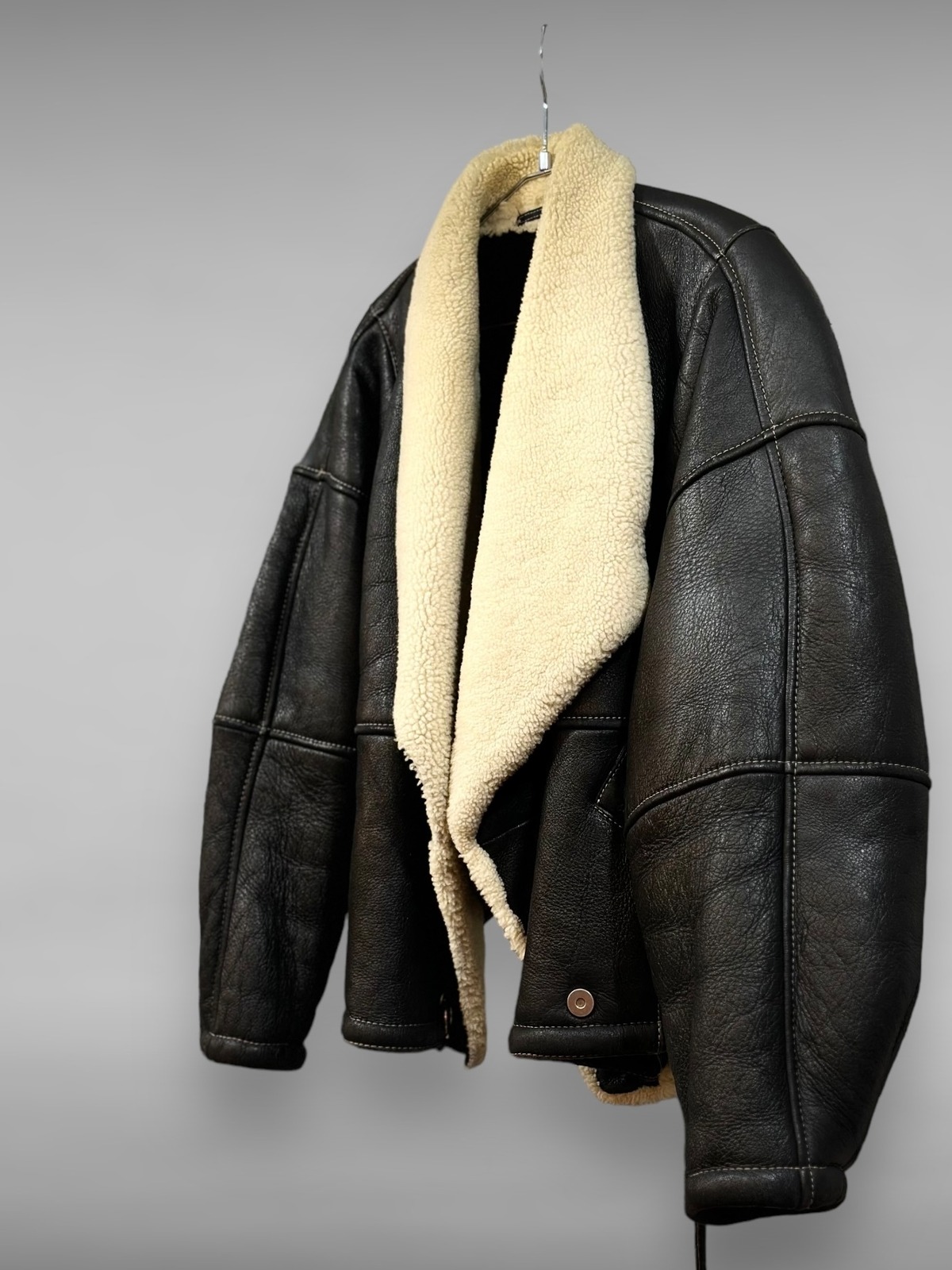 OLD Black Mouton Jacket Made in ITALY | miyabi clothing store