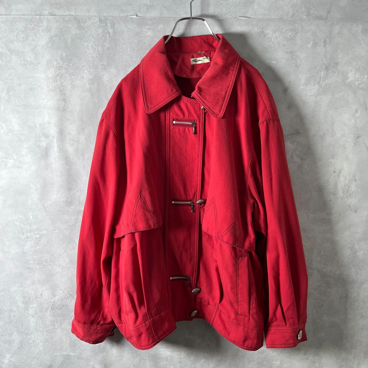 #6039 red color design short blouson jacket | potty