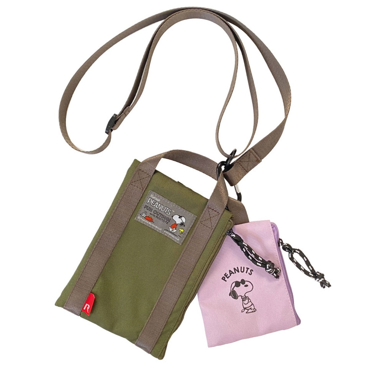 2023新作 スヌーピーバッグ ROOTOTE Lanyard PEANUTS 8325 ルートート スヌーピー IP.ランヤード.ピーナッツ-8K カーキ | SPORTUS
