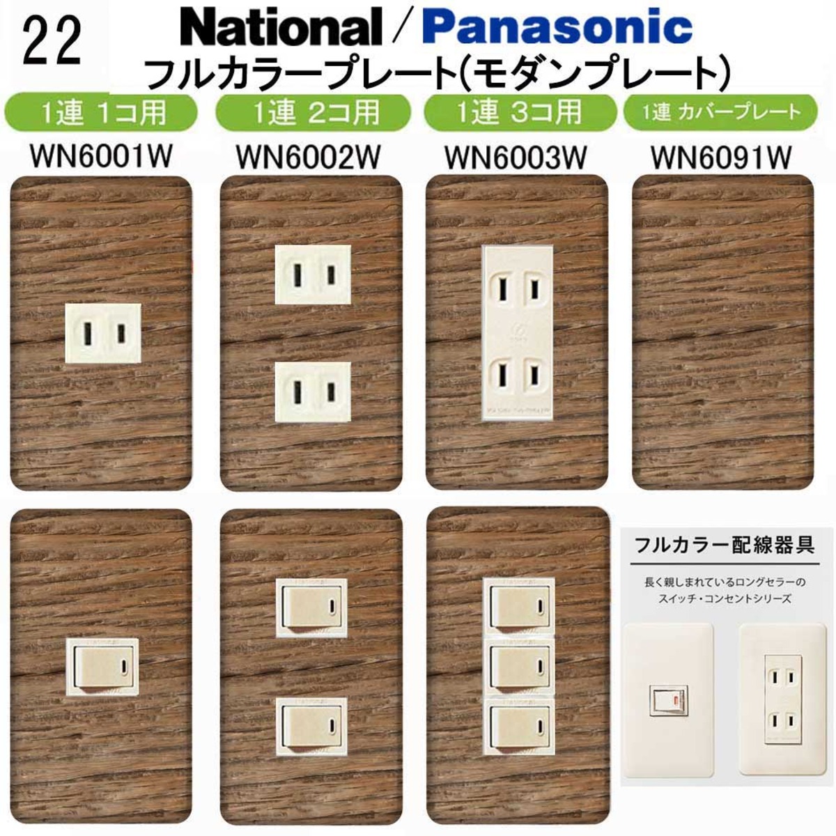 木目調柄 プレミアムウッド(ヴィンテージ) 22番 パナソニック 【フルカラー(モダン)プレート】1連 コンセントプレート スイッチプレート | CASEMAKER