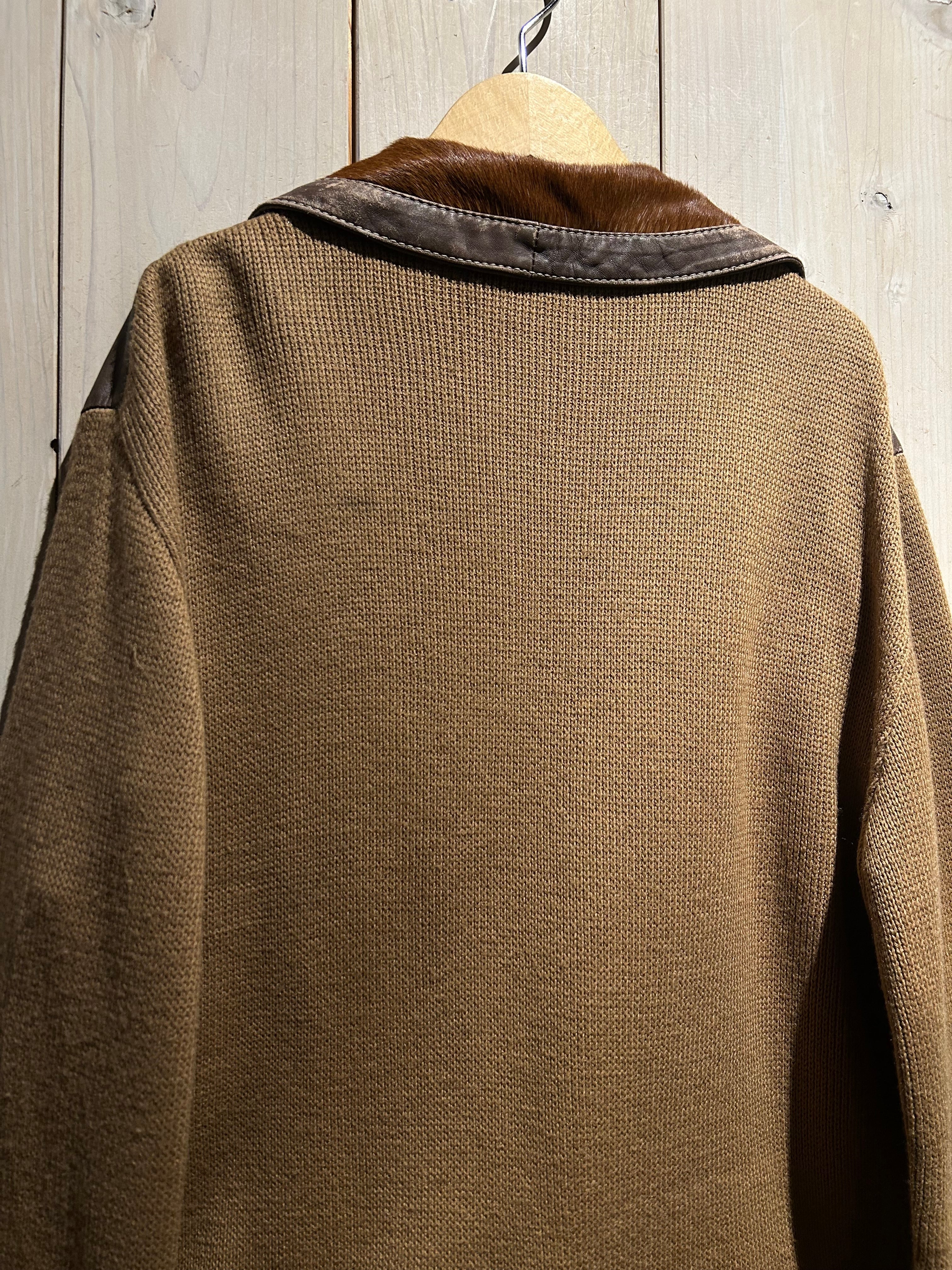 a.k.a.C.a.k.a vintage】70's Unborn Calf × Leather Switching