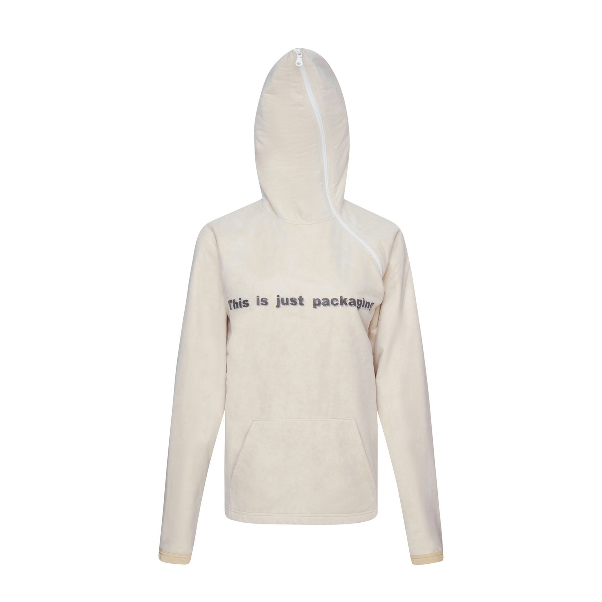 TE.COM - DOUBLE LAYER OBLIQUE ZIPPER CONCEPT SWEATSHIRT (OFF-WHITE) | RCv