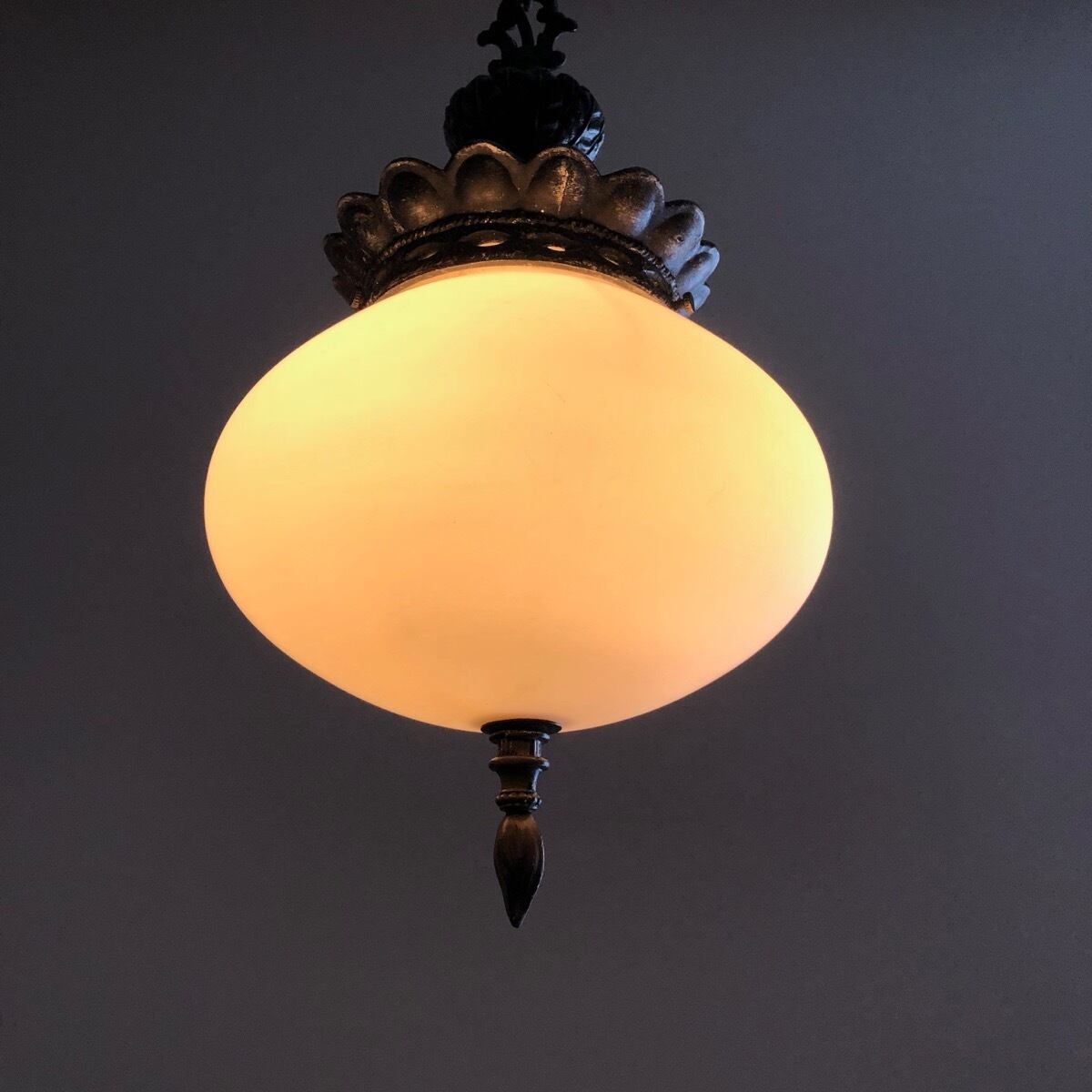 Vintage Carl Falkenstein Milk Glass Lamp | STOCKMAN