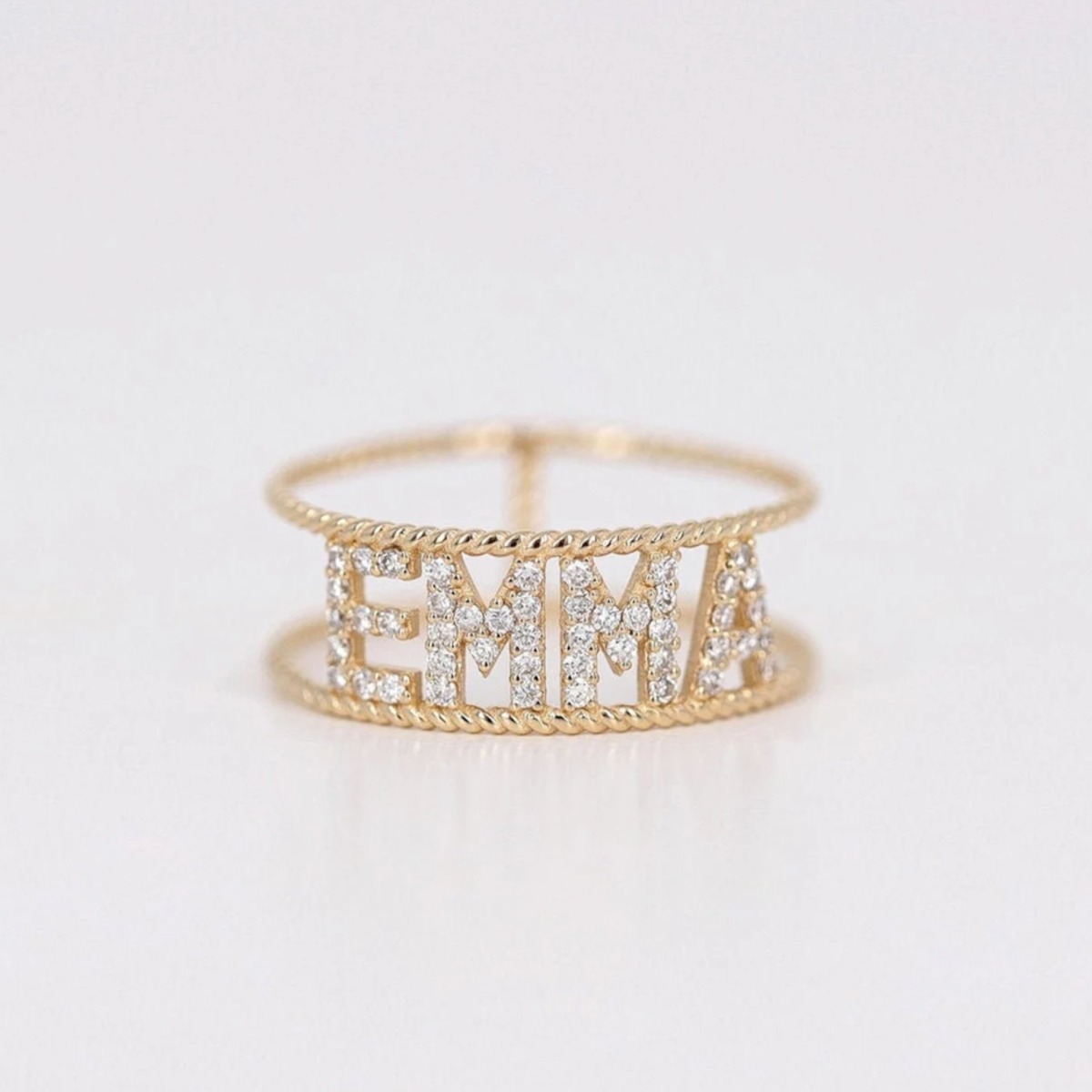 CUSTOM DIAMOND NAME RING - R1011 | lloviin