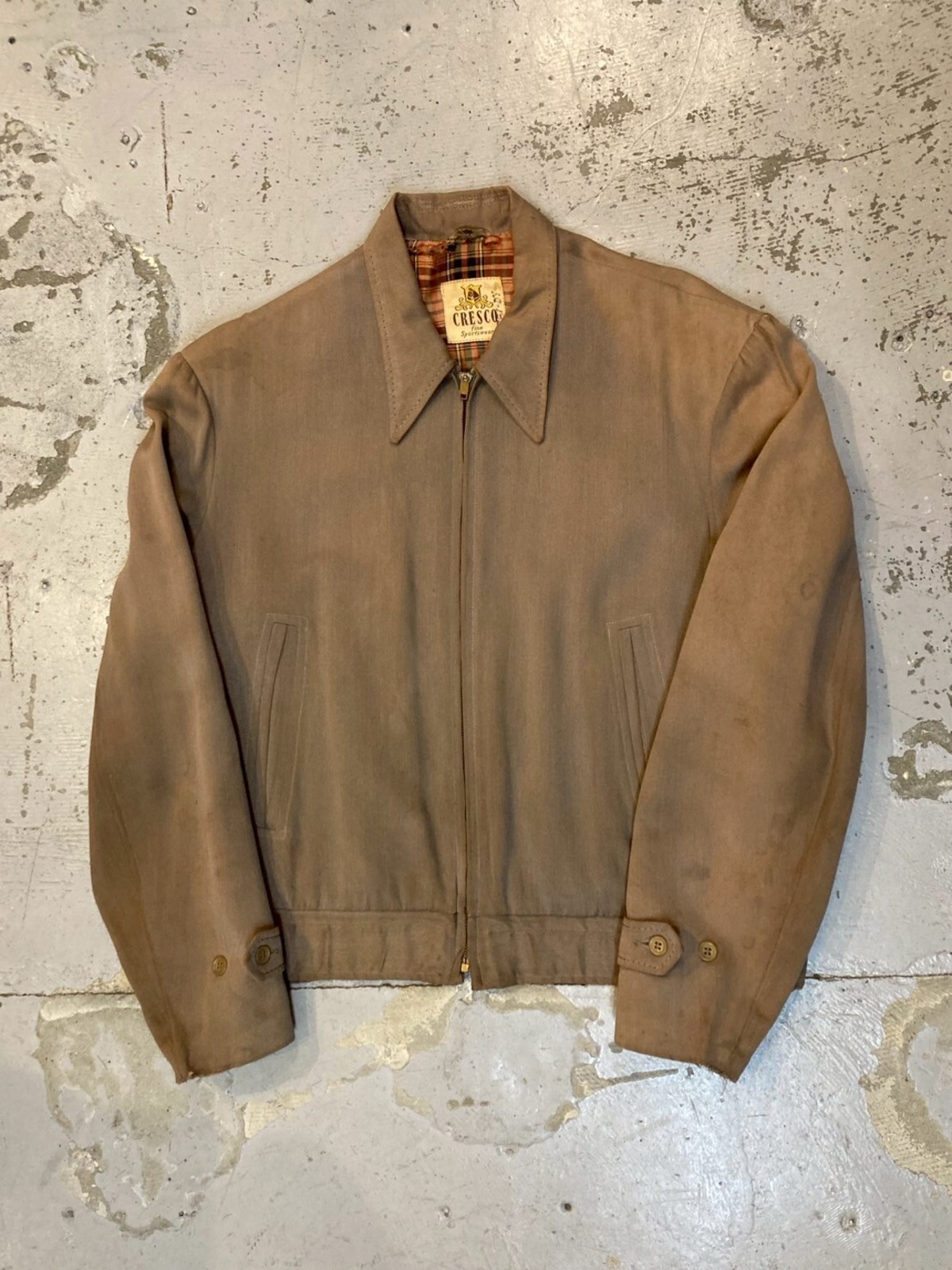 VINTAGE 50's CRESCO RAYON GABARDINE JACKET | vintage clothing twoface
