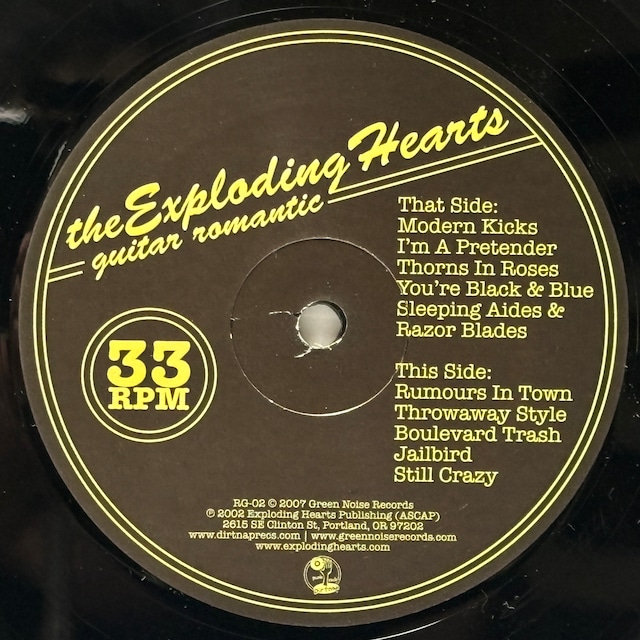 The Exploding Hearts / Guitar Romantic (LP Reissue) 中古盤 | ParkingLotRecords
