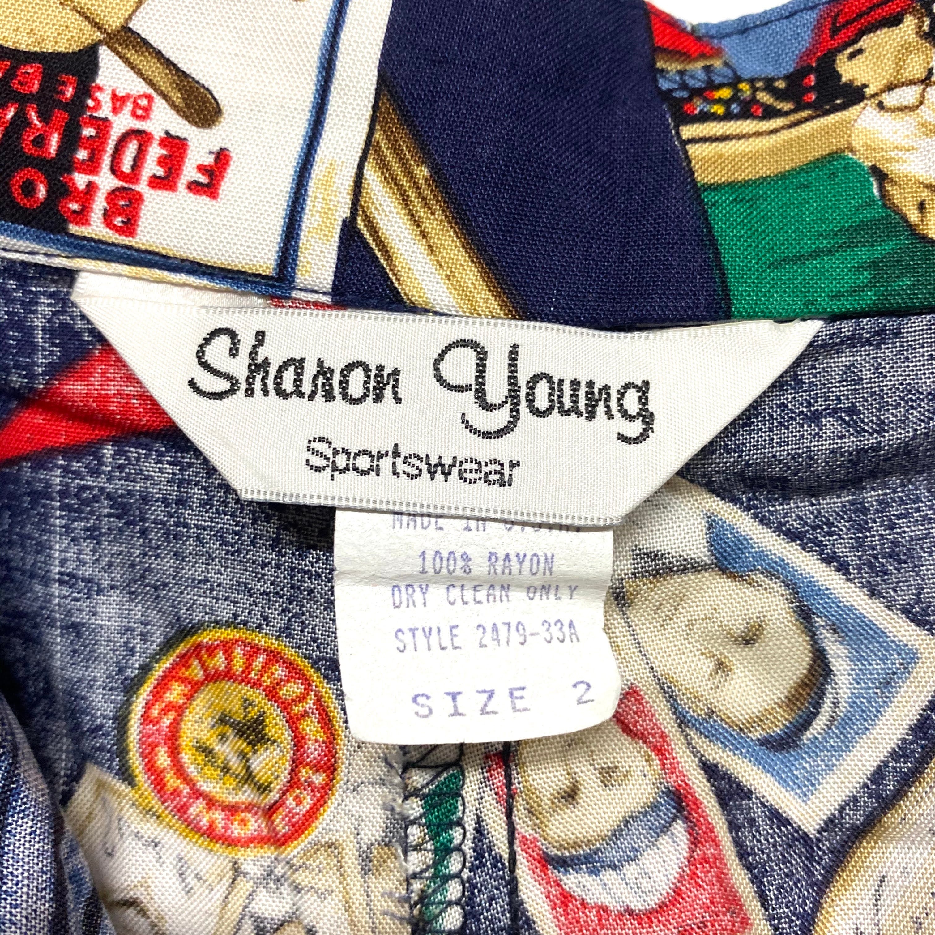 USA製 shanon young 総柄 ベースボール柄 ショーツ ショートパンツ レディース2 古着【ショートパンツ】【PD20】【AN20 ...