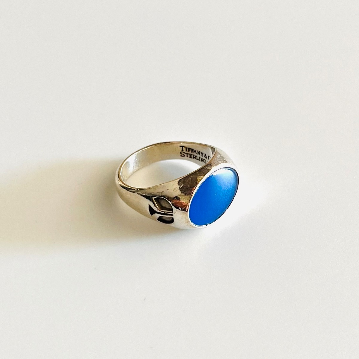 vintage Tiffany ヴィンテージティファニーNASA rockwell lapis lazuli signet ringシルバー ...