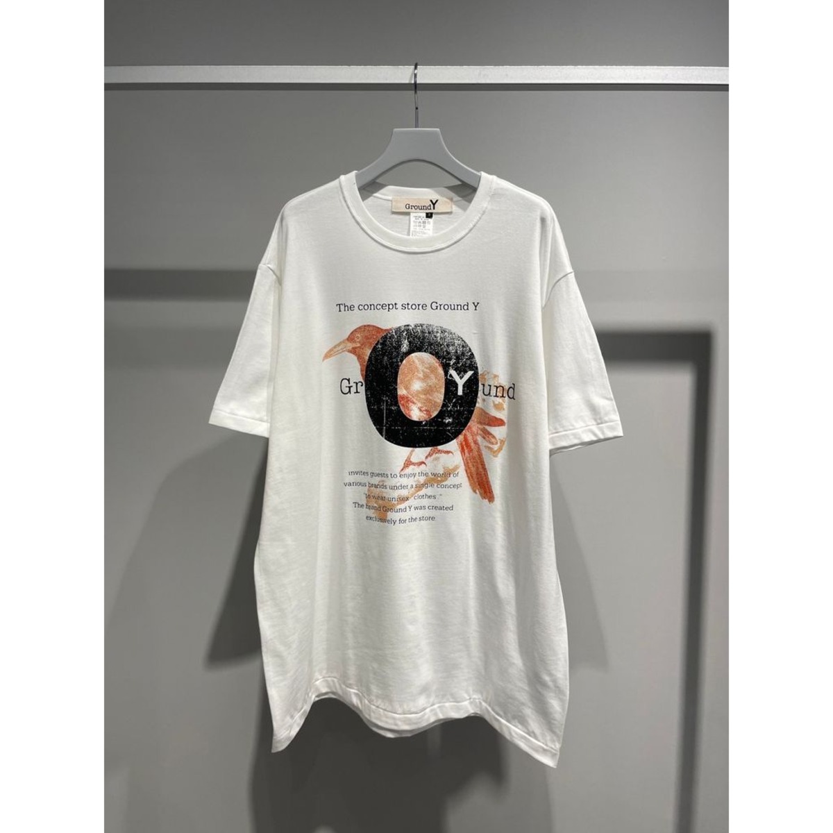 Ground Y COTTON JERSEY CROW T-SHIRT | MAROON WEBSTORE